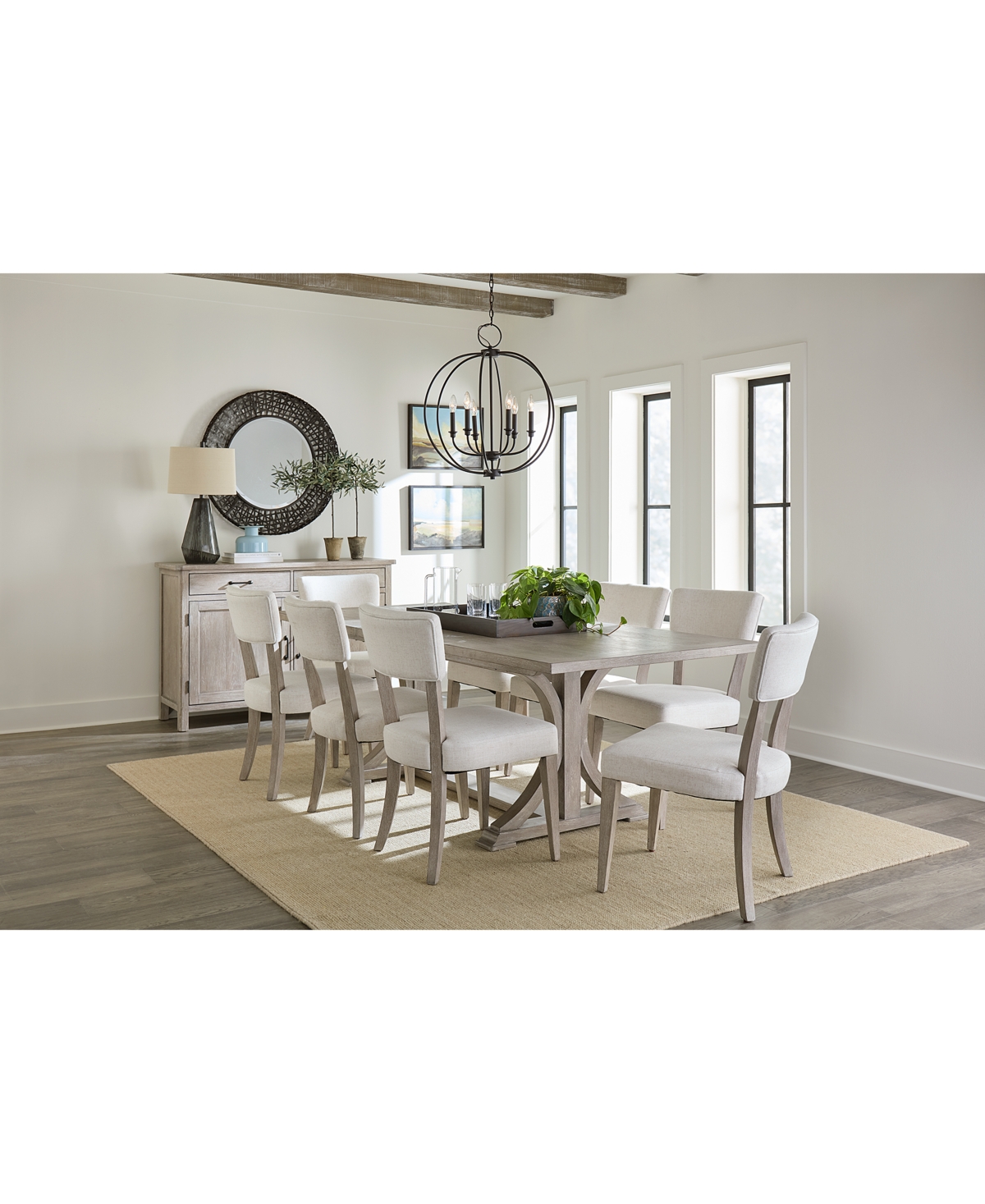 Click here for Sadie 9-Pc. Rectangular Dining Set (Table & 8 Upho... prices