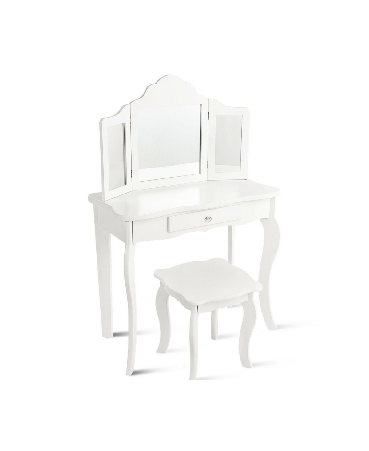 Click here for Kids Makeup Dressing Mirror Vanity Table Stool Set... prices