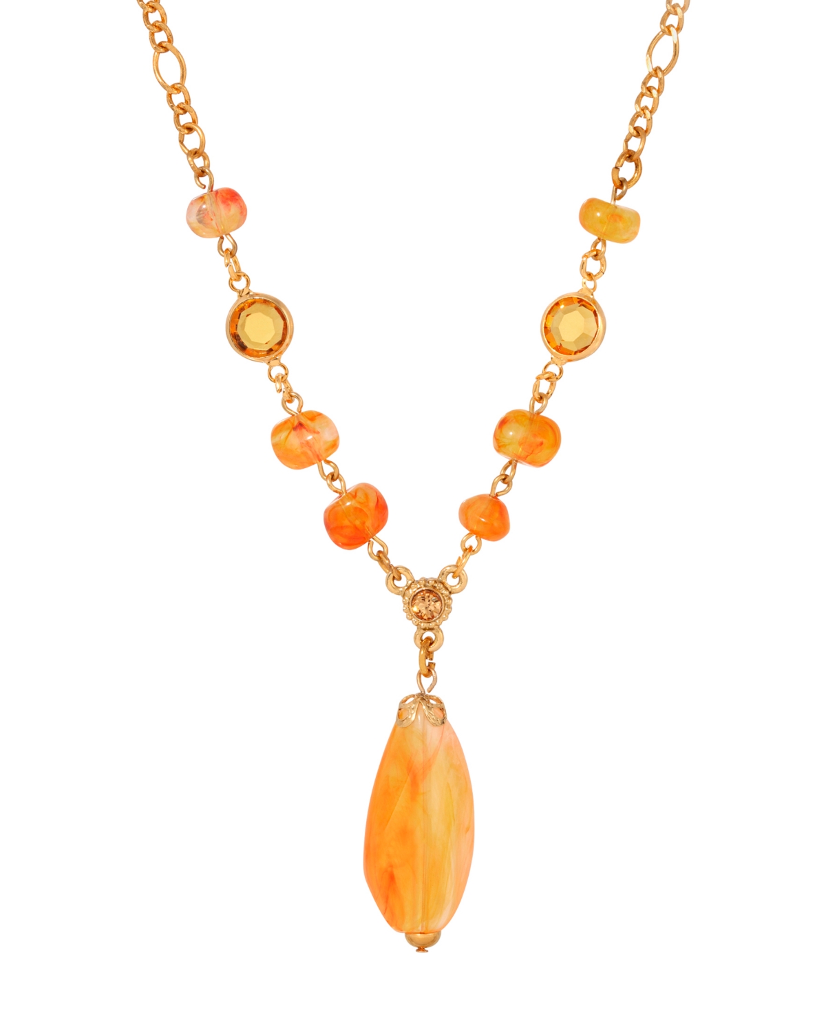 Click here for 2028 Topaz Acrylic Crystal Accent Y Necklace - Bro... prices