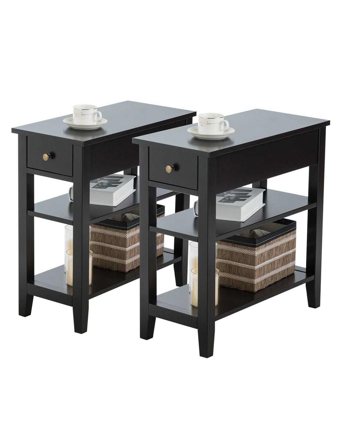 Click here for Gymax Set of 2 3-Tier Nightstand Bedside Side End... prices
