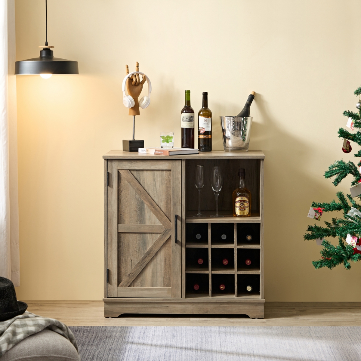 Click here for Streamdale Farmhouse Wine Bar Cabinet with Adj. Sh... prices
