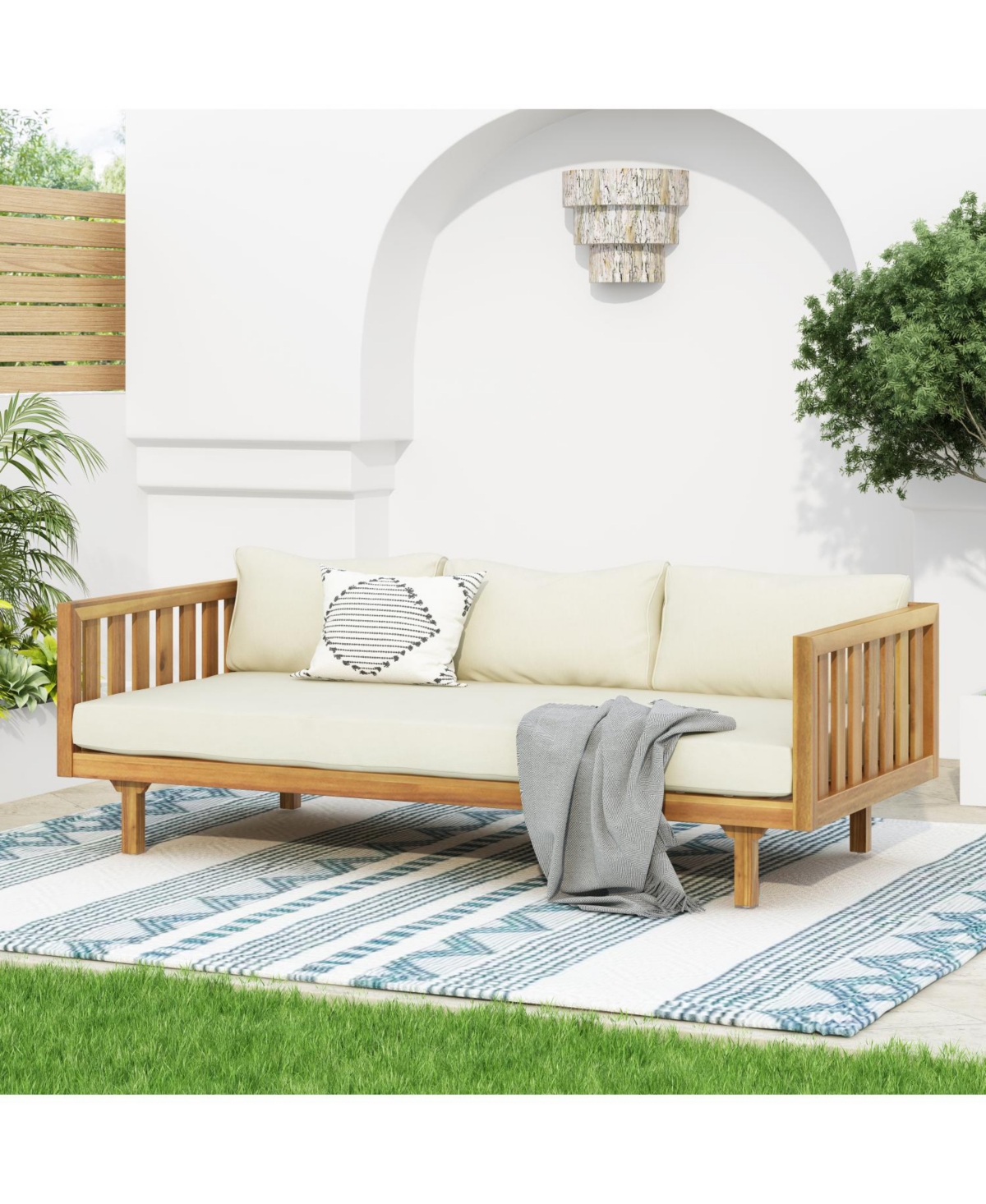 Click here for Streamdale Acacia Wood Daybed Durable  Water-Resis... prices