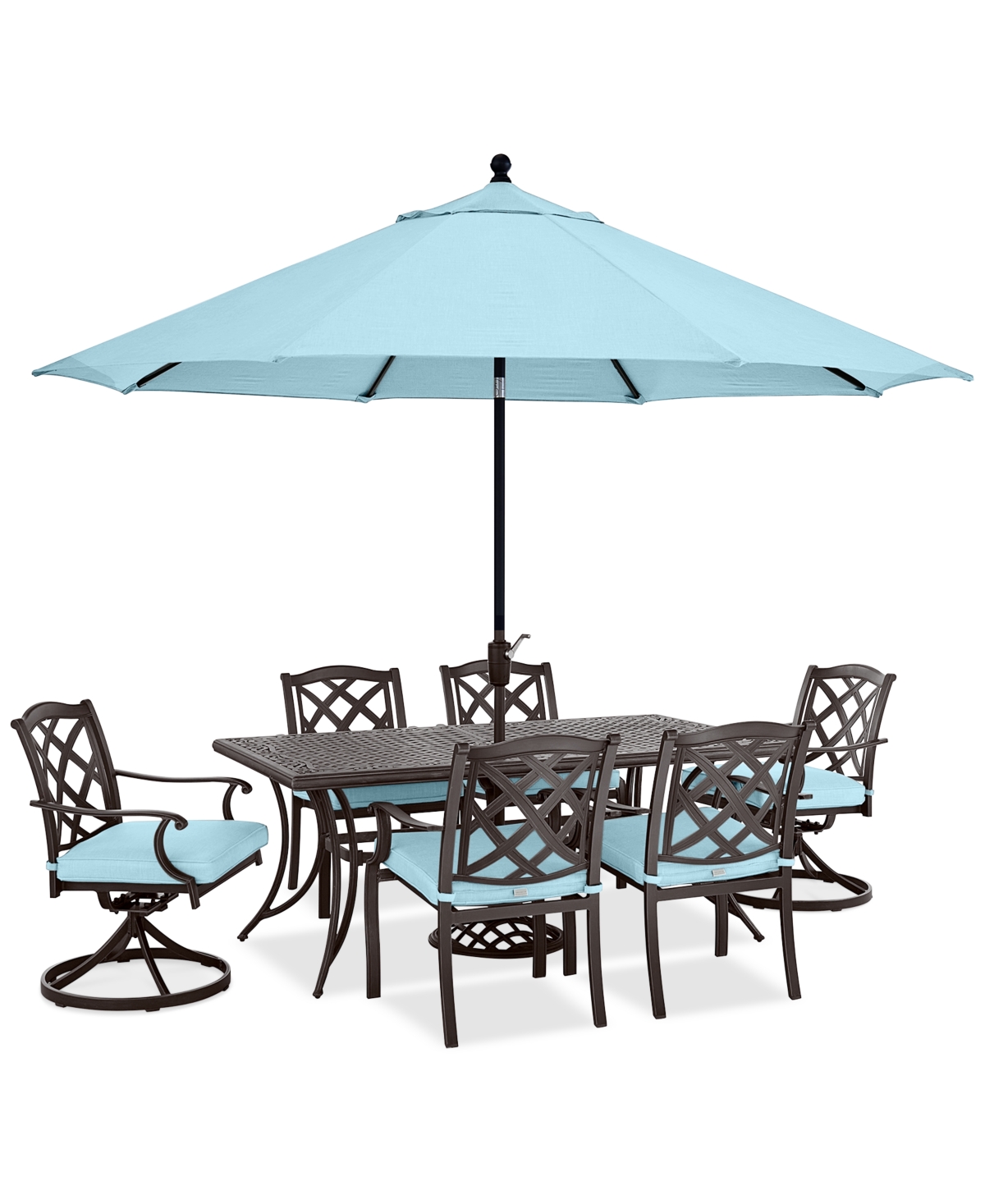 Click here for Wythburn Outdoor Dining 7 pc Set (72x38 Table & 6... prices