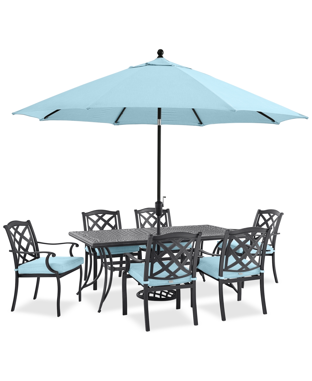 Click here for Wythburn Outdoor Dining 7 pc Set (72x38 Table & 6... prices
