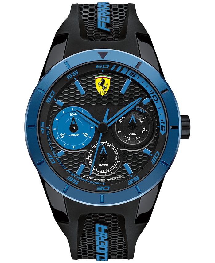 Ferrari Scuderia Men's RedRev T Black Silicone Strap Watch 44mm 830256 ...