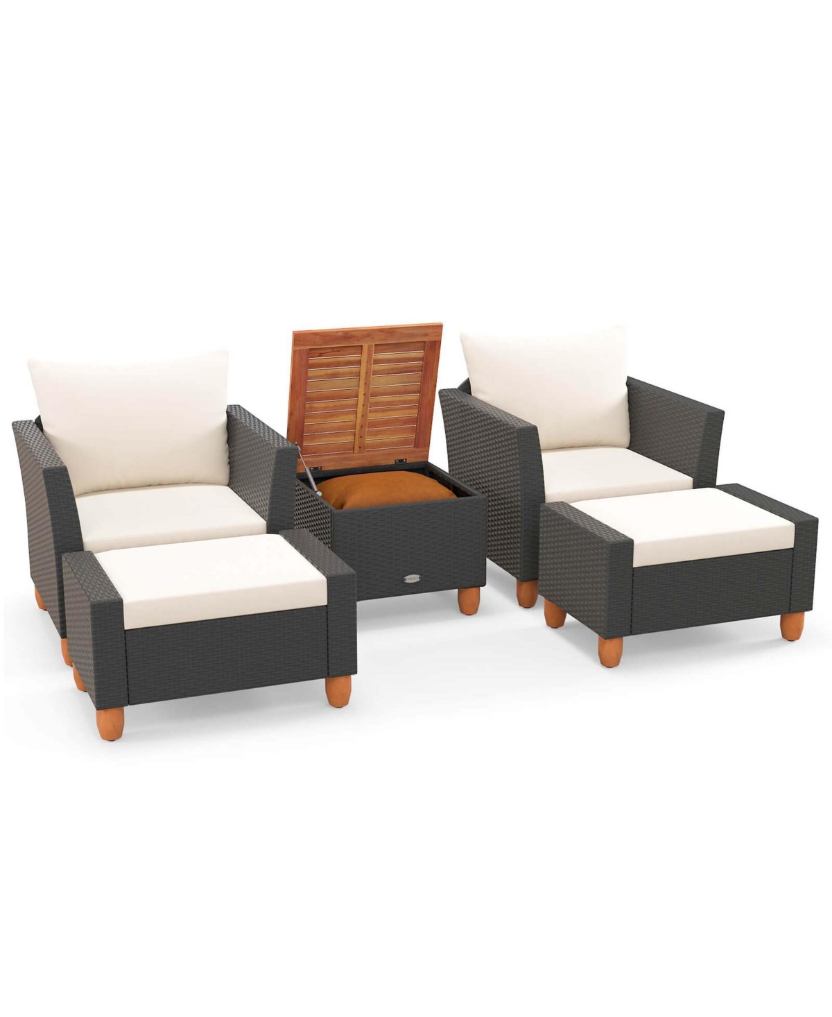 Click here for Gymax Set of 5 Furniture Set w/ Storage Table Otto... prices