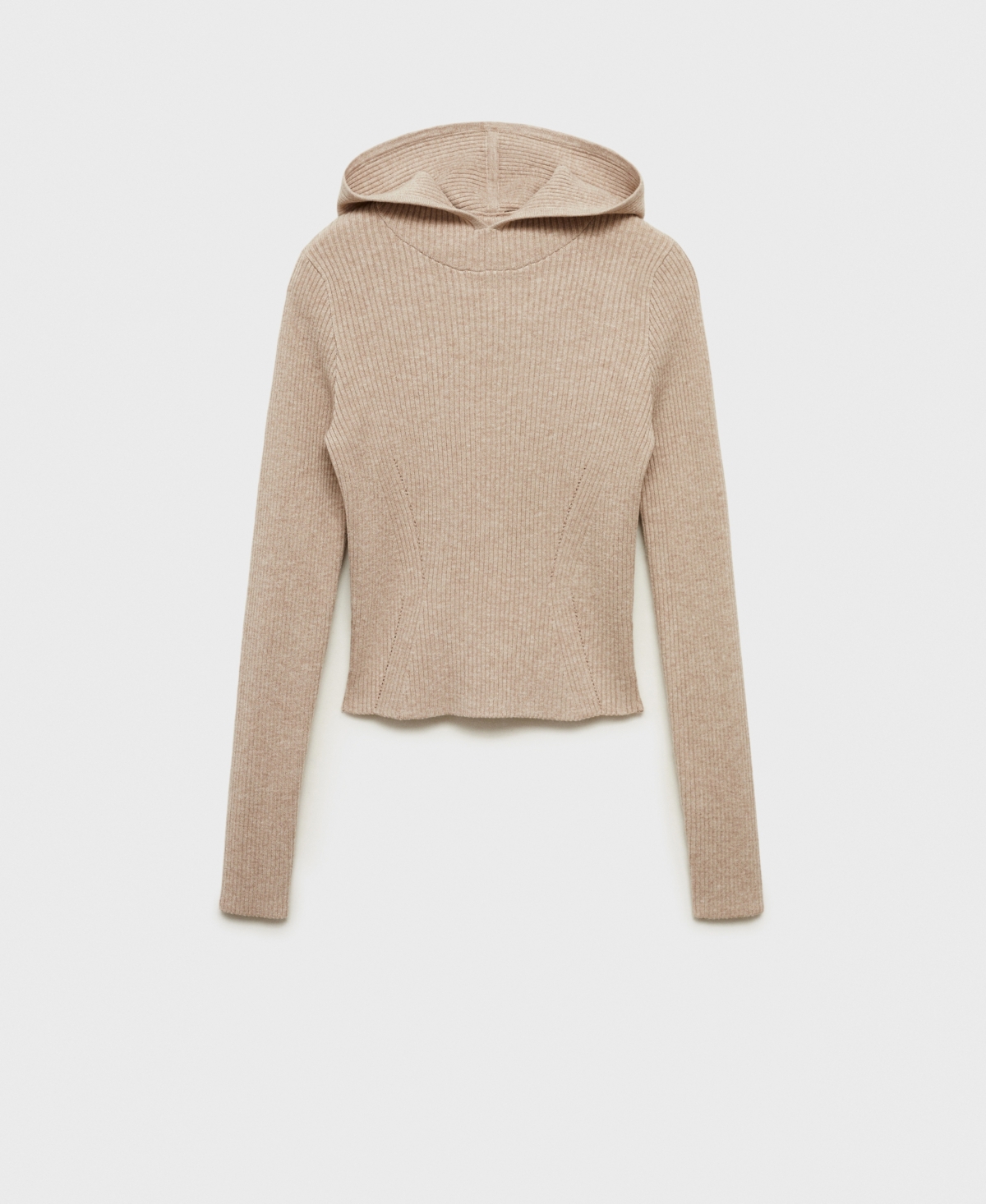 Click here for Mango Womens Ribbed Hooded Sweater - Light Pastel... prices