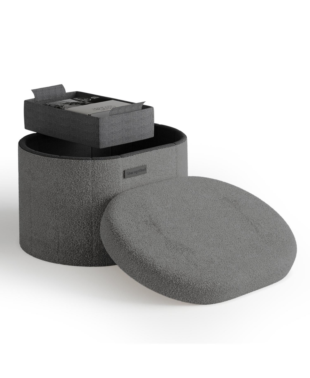 Click here for Ovel Boucle Ottoman Storage Bench – Modern... prices