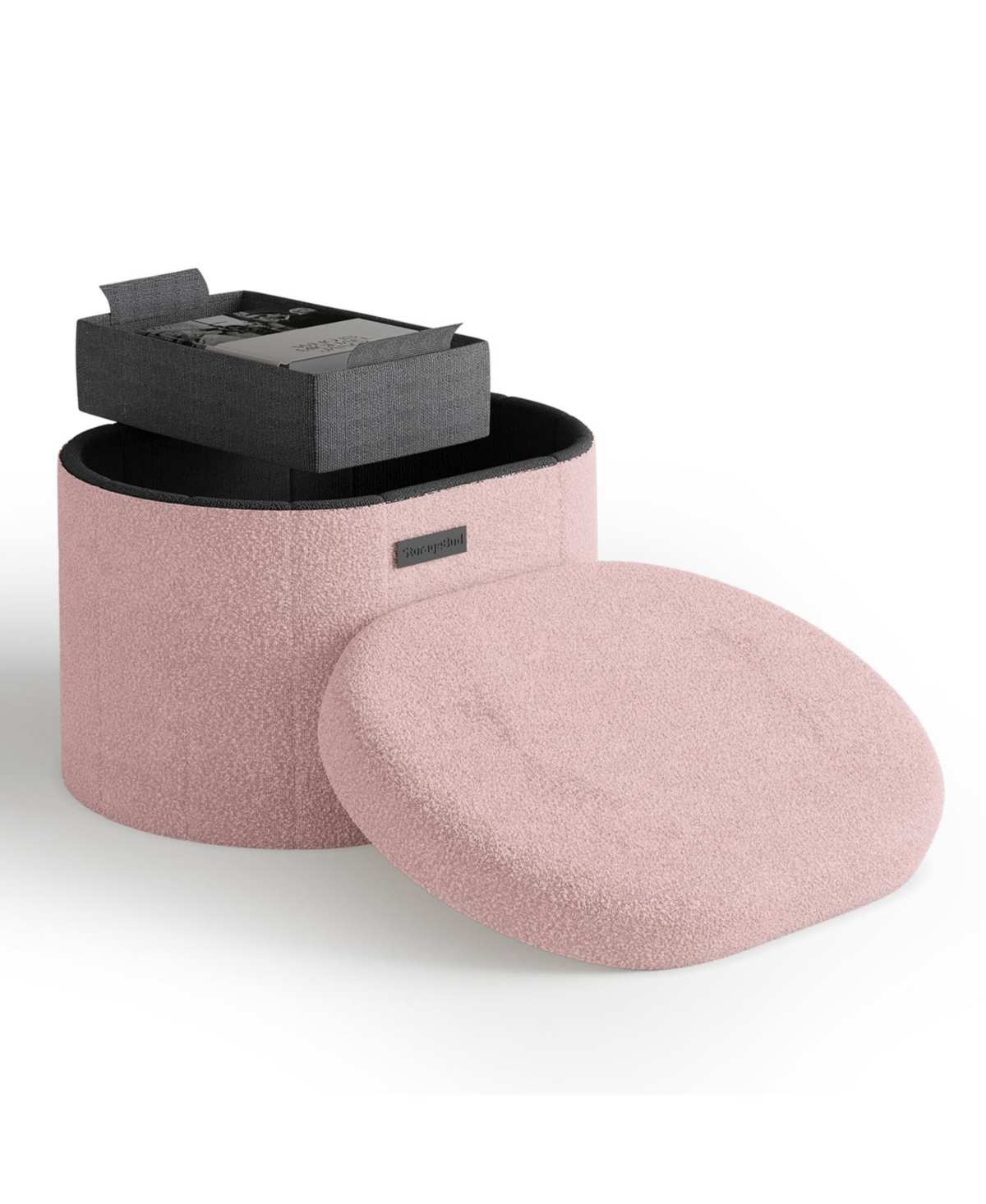 Click here for Ovel Boucle Ottoman Storage Bench – Modern... prices