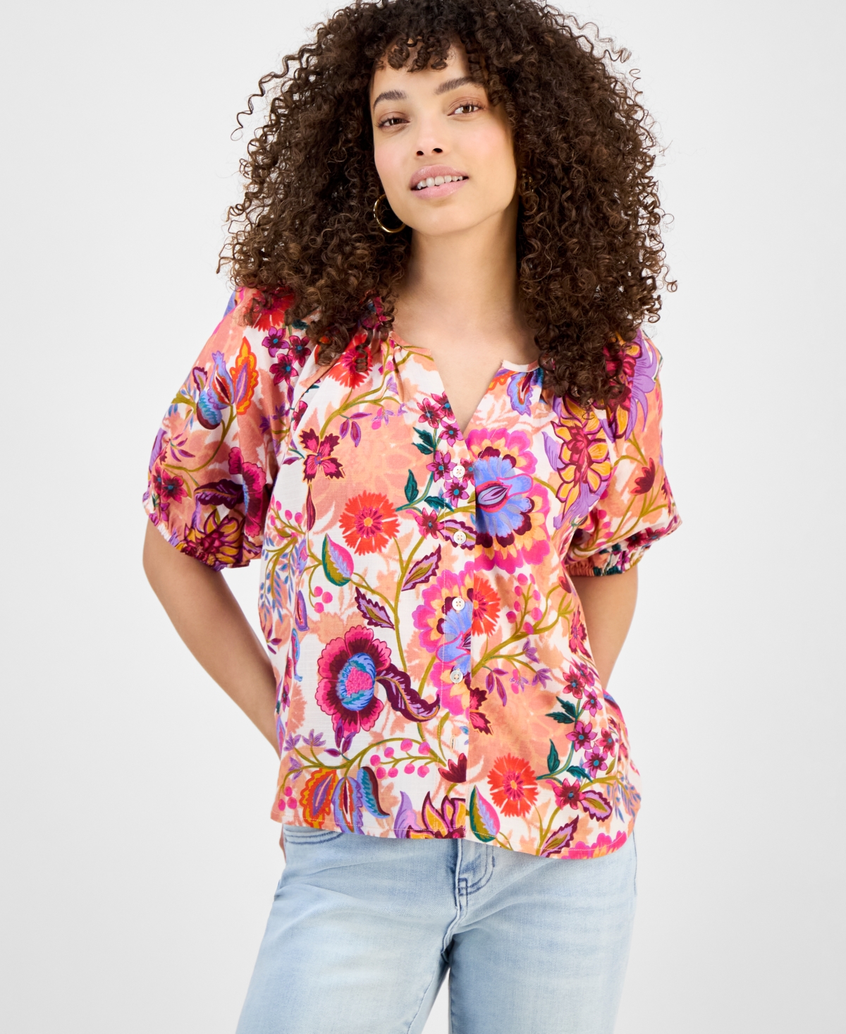 Click here for Liverpool Los Angeles Petite Printed Button-Front... prices