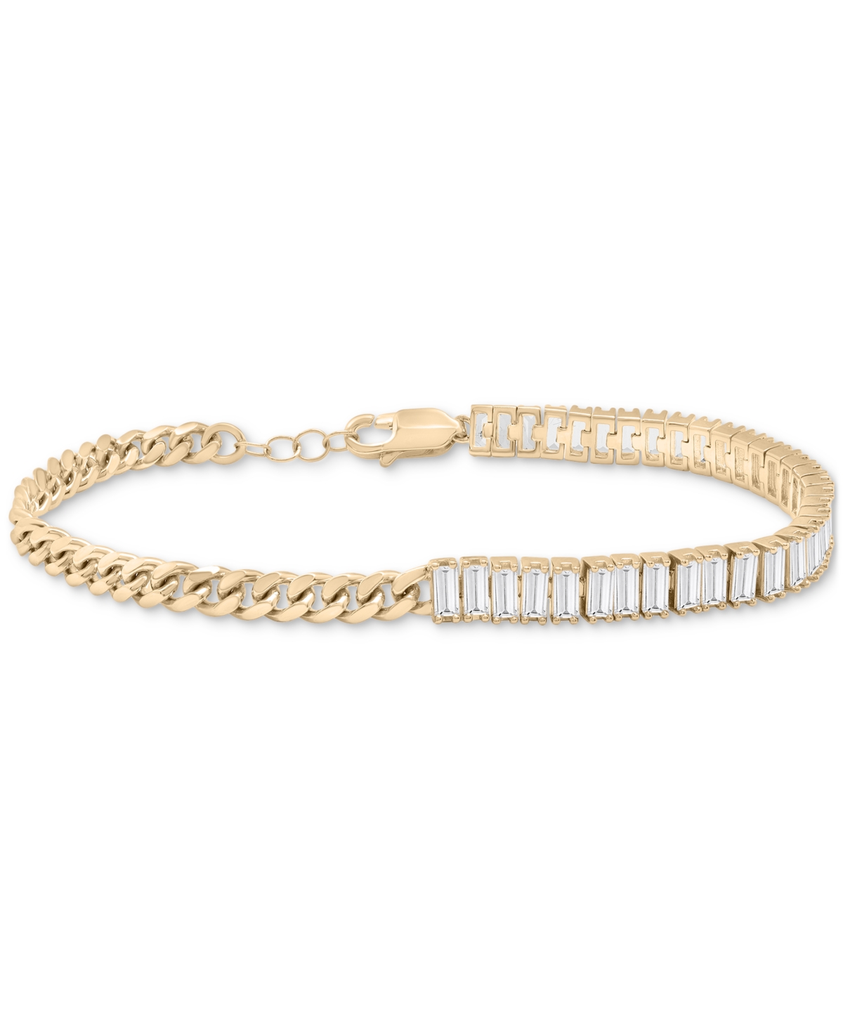 Click here for Lab Grown White Sapphire Curb Link Bracelet (4-1/1... prices