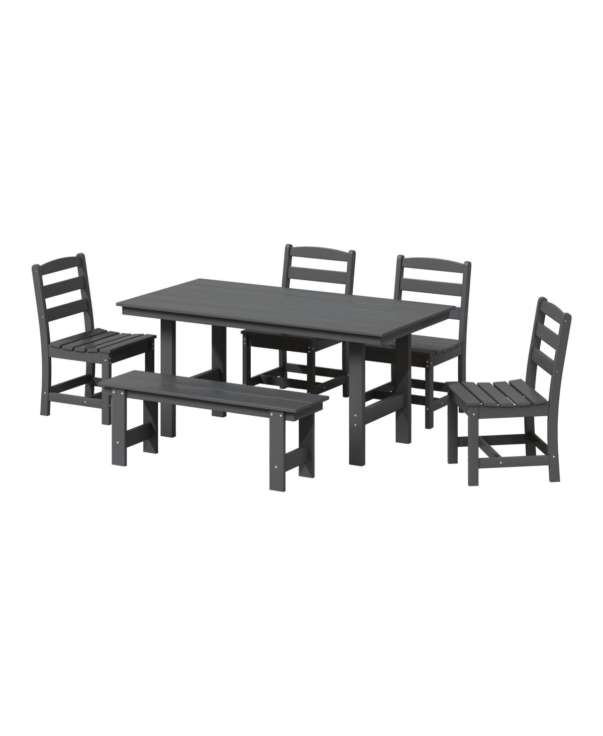 Click here for 6-Piece Outdoor Hdpe Rectangular Patio Dining Tabl... prices