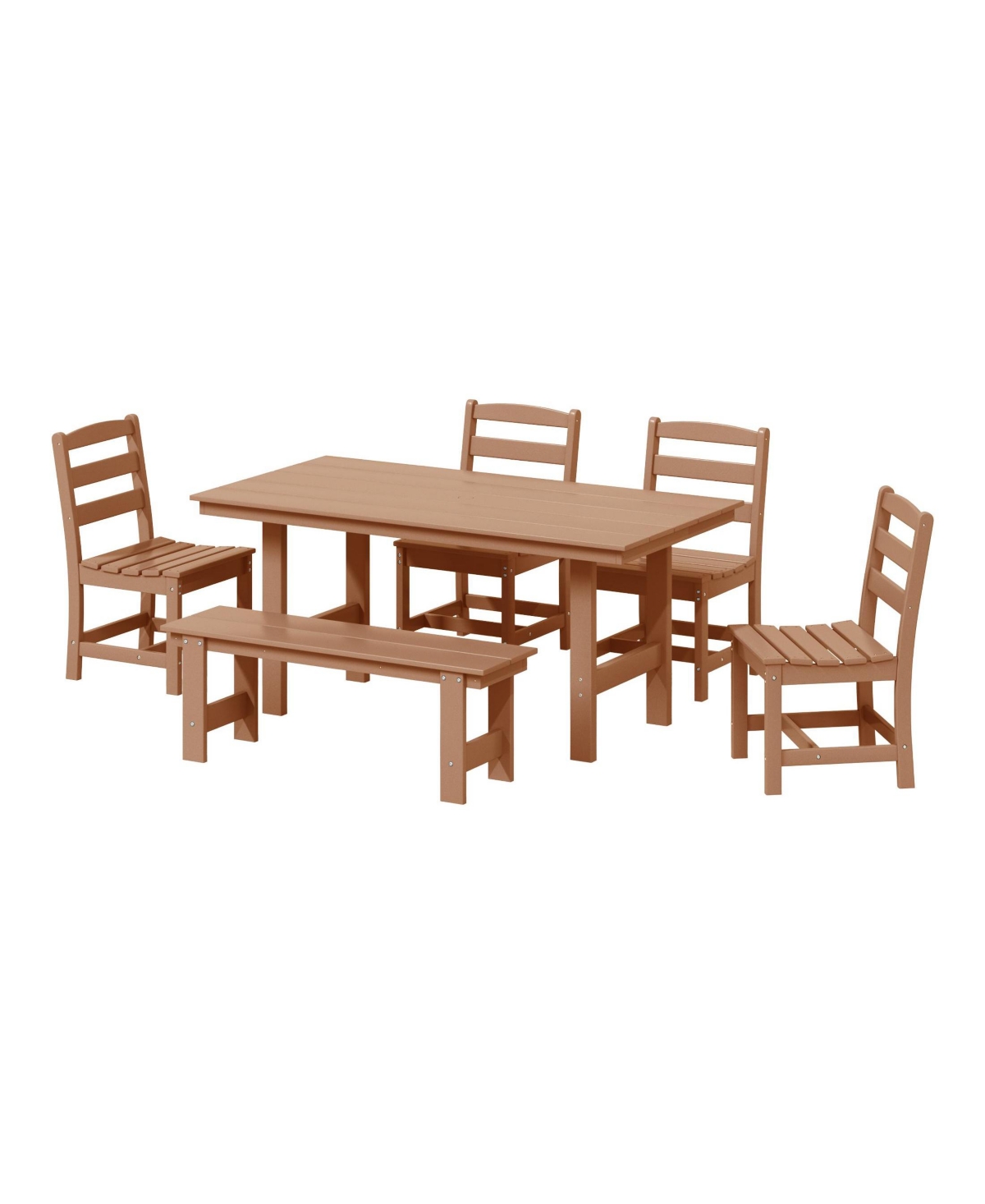 Click here for 6-Piece Outdoor Hdpe Rectangular Patio Dining Tabl... prices