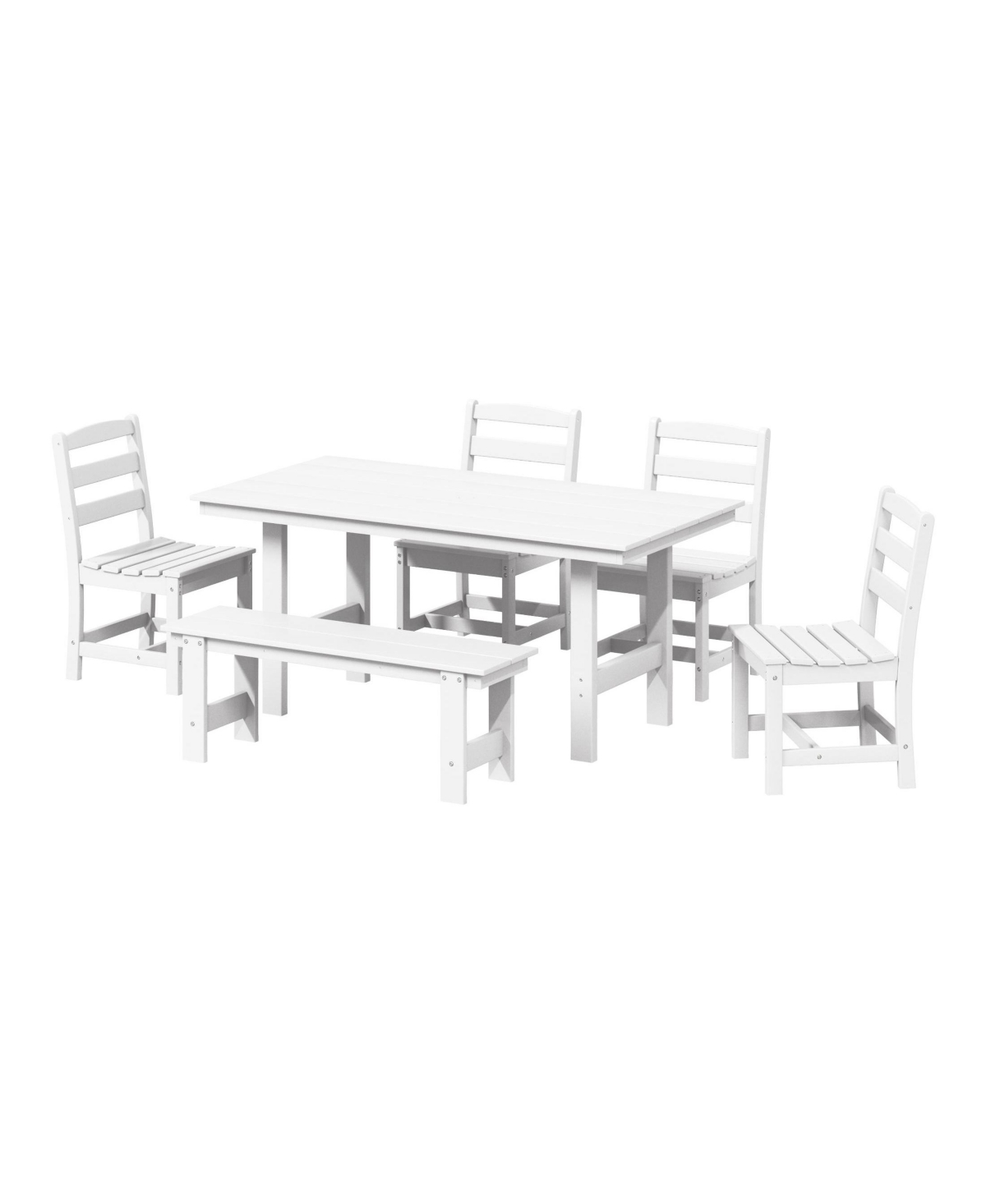 Click here for 6-Piece Outdoor Hdpe Rectangular Patio Dining Tabl... prices
