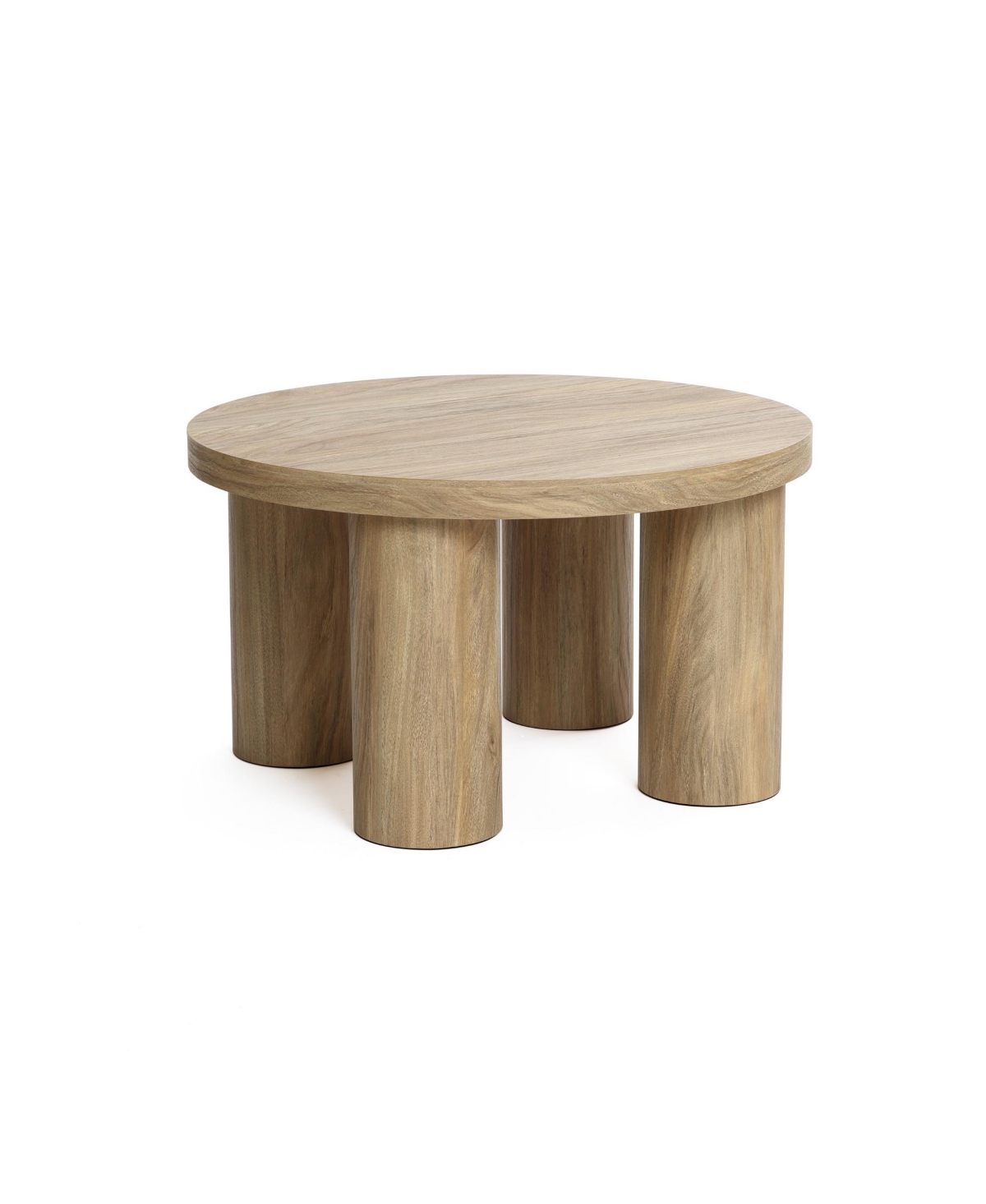 Click here for LuxenHome Oak Finish Manufactured Wood Round Coffe... prices