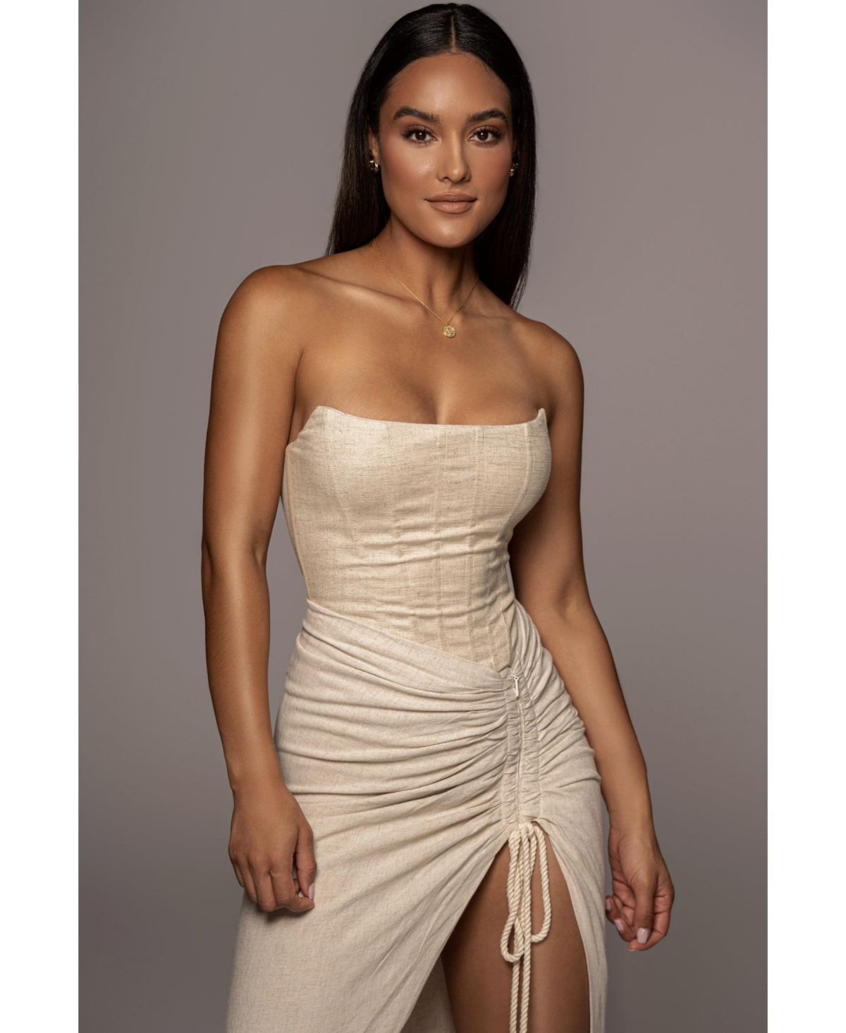 Click here for Jluxlabel Womens Fenix Reversible Linen Corset - N... prices