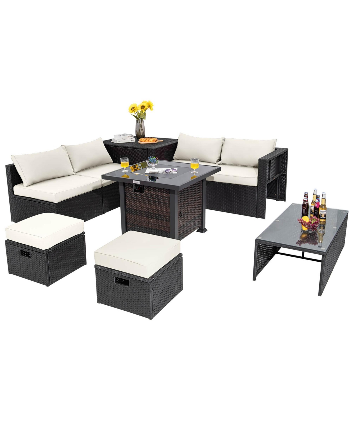 Click here for Gymax 9PCS Furniture Set w/ 32 Fire Pit Table 50 0... prices