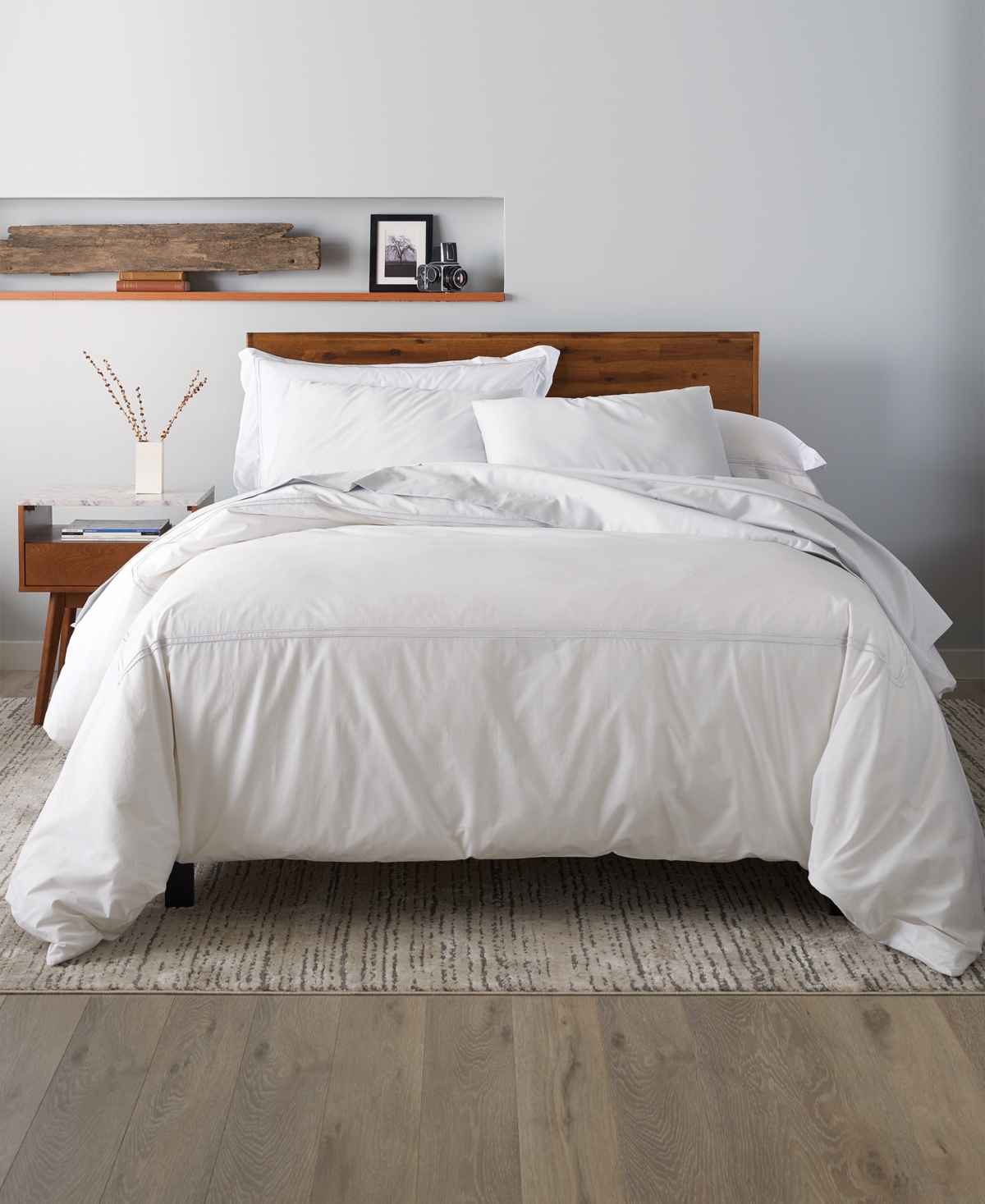 Ella Jayne 100 Cotton Percale Satin Stitched 3-Pc. Duvet Cover Set  Full/Queen - White