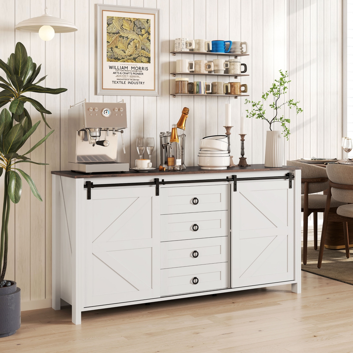 Click here for Homcom Farmhouse Sideboard Buffet Cabinet with Doo... prices