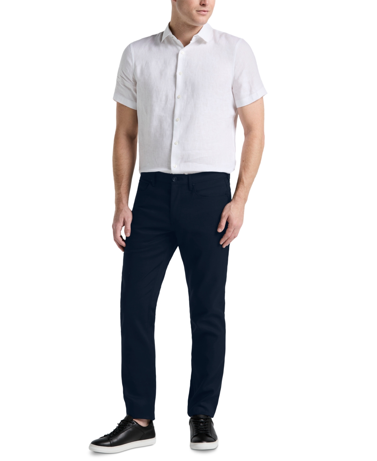 Click here for Perry Ellis Mens Double-Weave Slim-Fit 5-Pocket Pa... prices