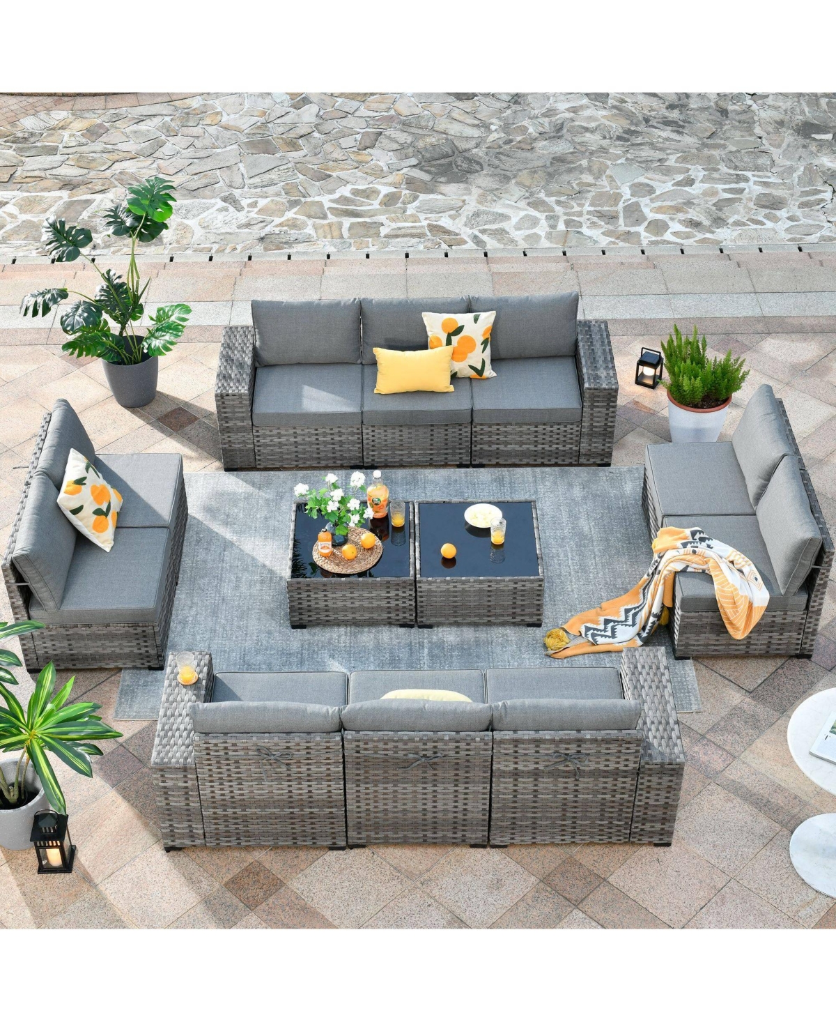 Click here for Xizzi Patio Furniture Set 12 Pieces Outdoor Sectio... prices