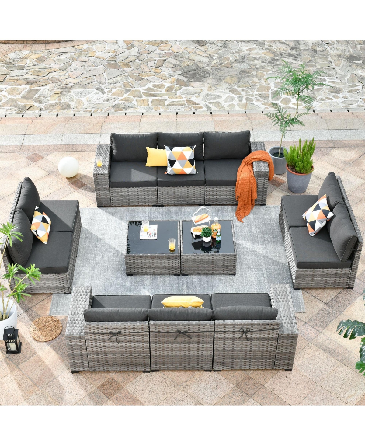 Click here for Xizzi Patio Furniture Set 12 Pieces Outdoor Sectio... prices