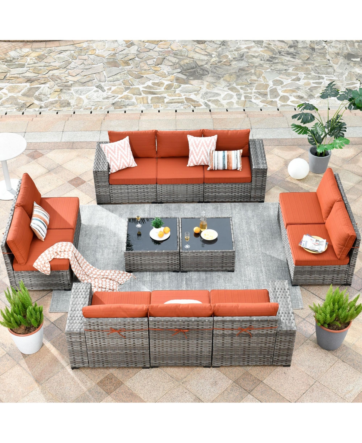 Click here for Xizzi Patio Furniture Set 12 Pieces Outdoor Sectio... prices