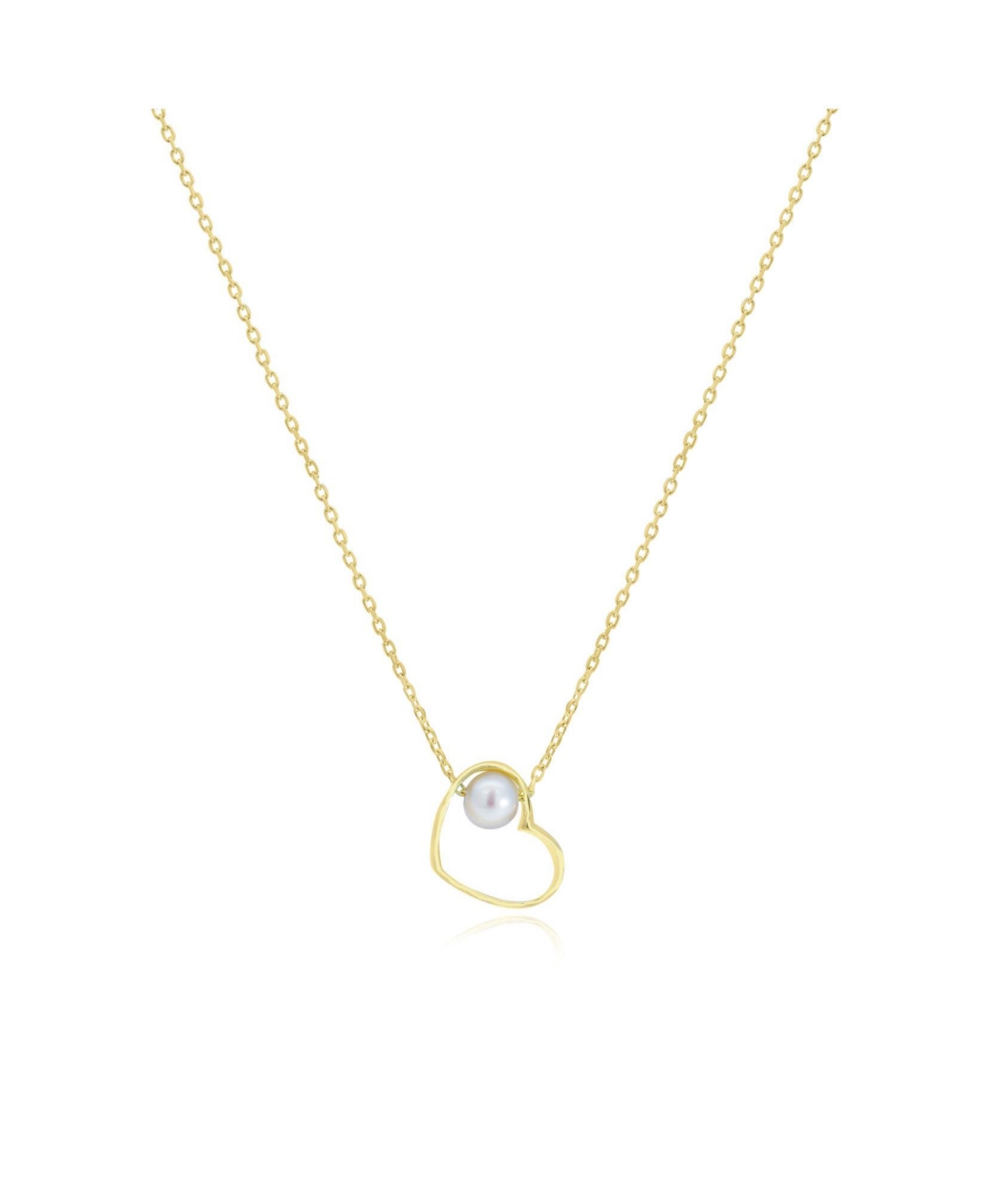 Click here for The Lovery Pearl Open Heart Necklace 14K Gold - Go... prices