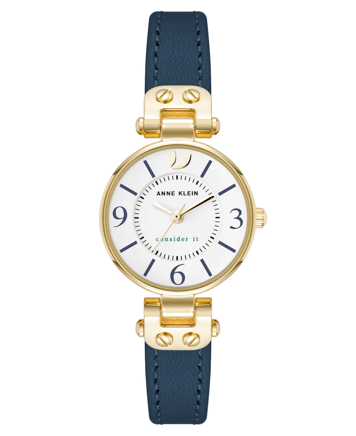 Click here for Anne Klein Womens Quartz Blue Leather and Gold-Ton... prices