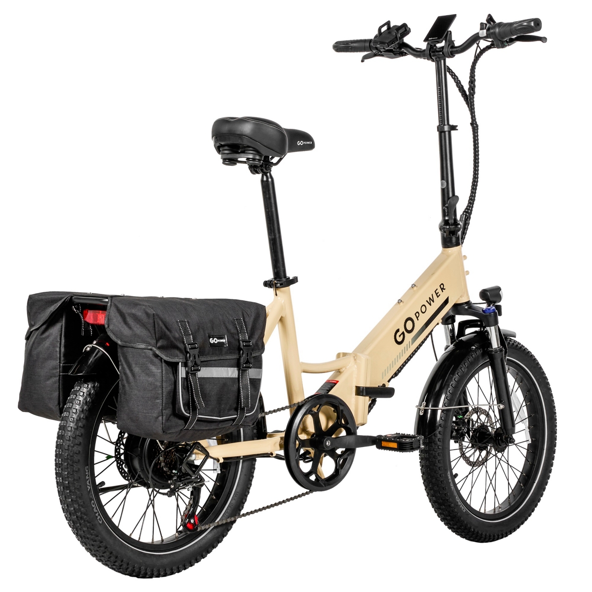 GoPowerBike GoPlus Folding Electric Bike 20 Fat Tire eBike 500W Motor  20mph Top Speed 45+ Mile Range  5 Pedal-Assist Levels Removable...