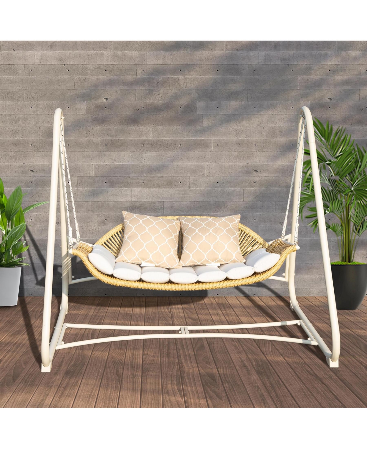 Click here for Mondawe Outdoor Patio Porch Swing - White prices