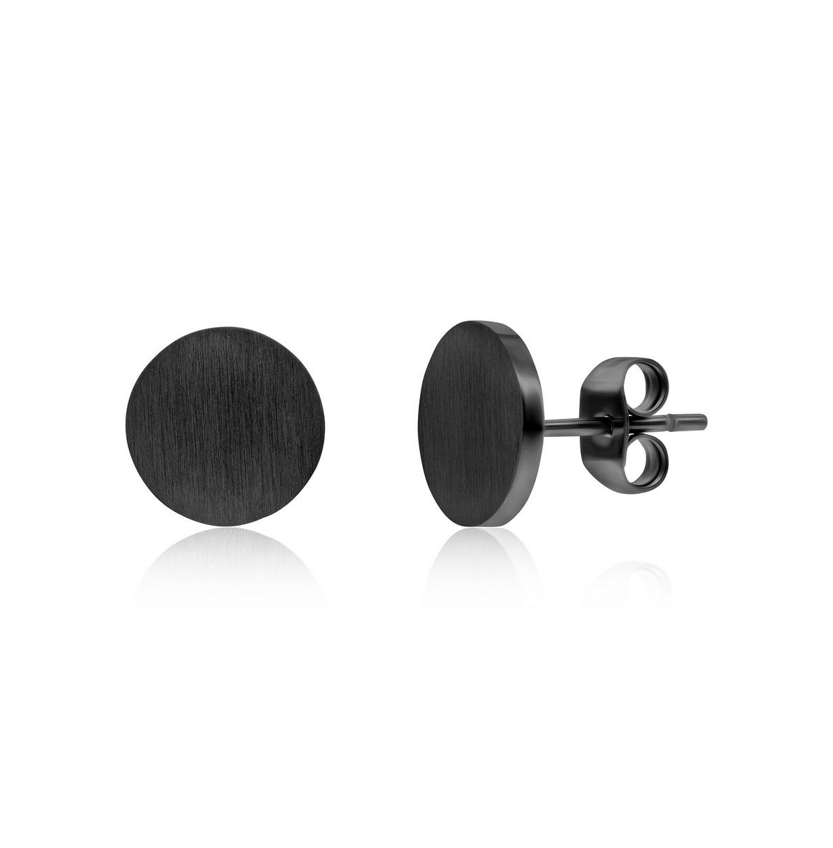 Click here for Stainless Steel  10mm Brushed Round Studs - Black prices