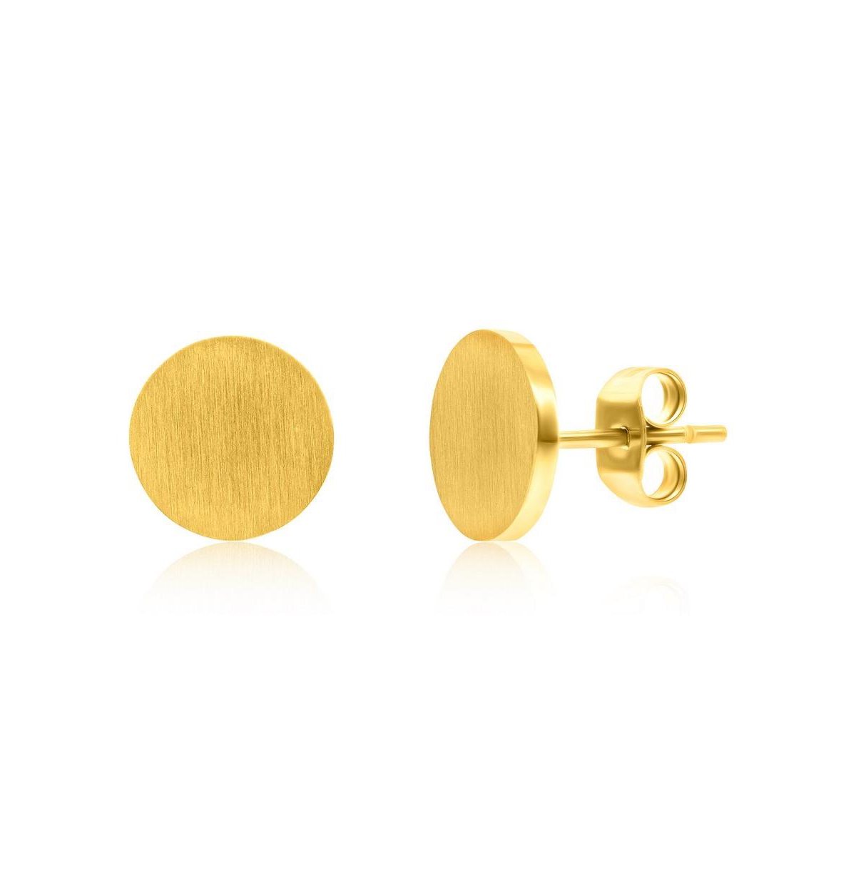 Click here for Stainless Steel  10mm Brushed Round Studs - Gold prices