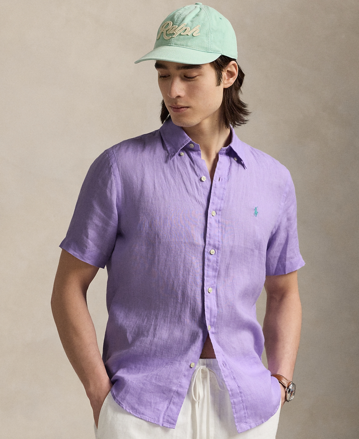 Click here for Polo Ralph Lauren Mens Short-Sleeve Linen Button-U... prices