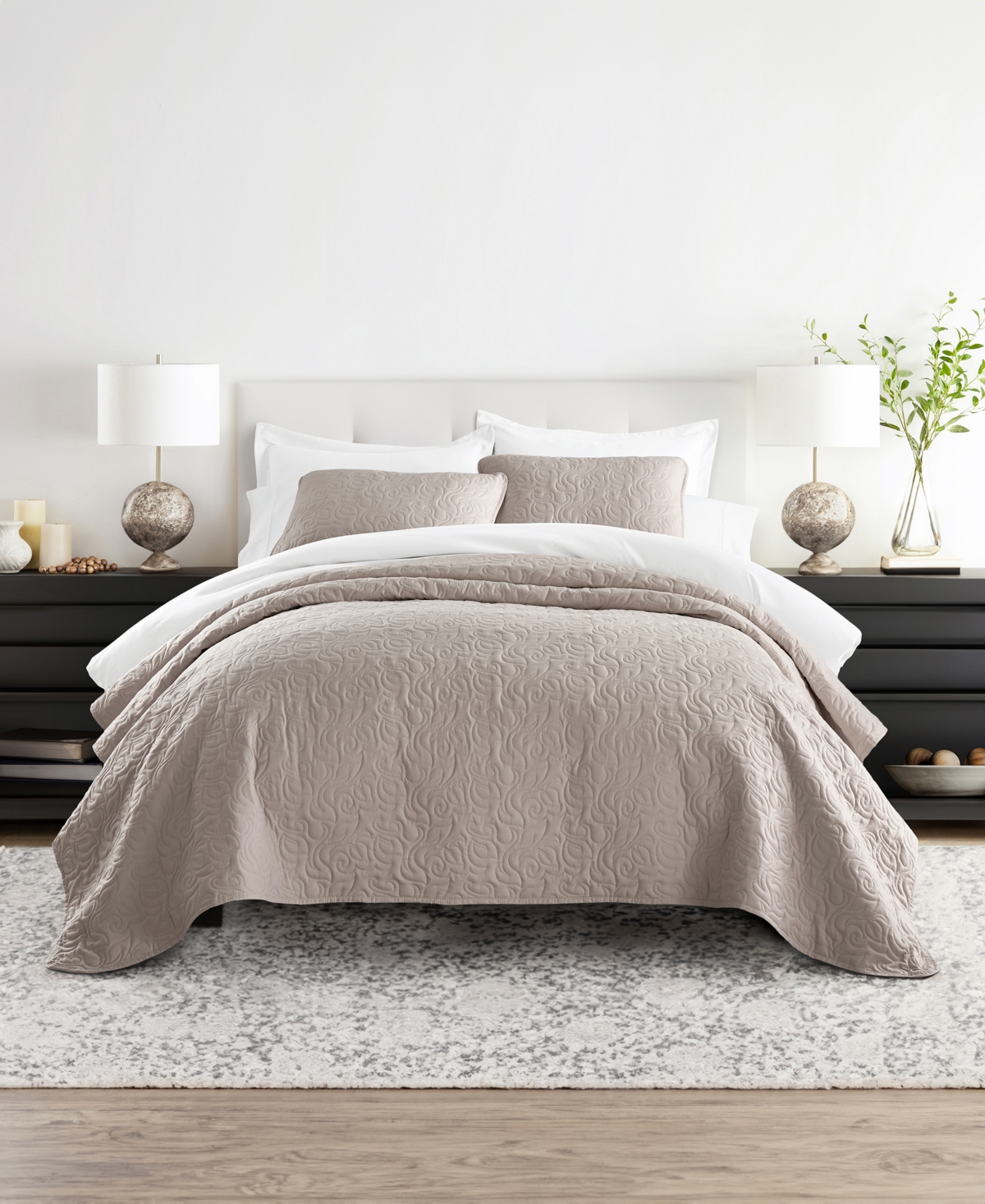 Click here for ienjoy Home Floral Stitch 2-Pc. Lightweight Quilt... prices