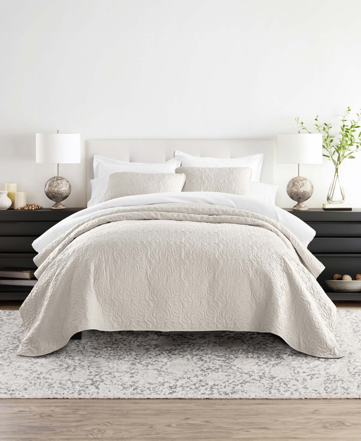 Click here for ienjoy Home Floral Stitch 2-Pc. Lightweight Quilt... prices