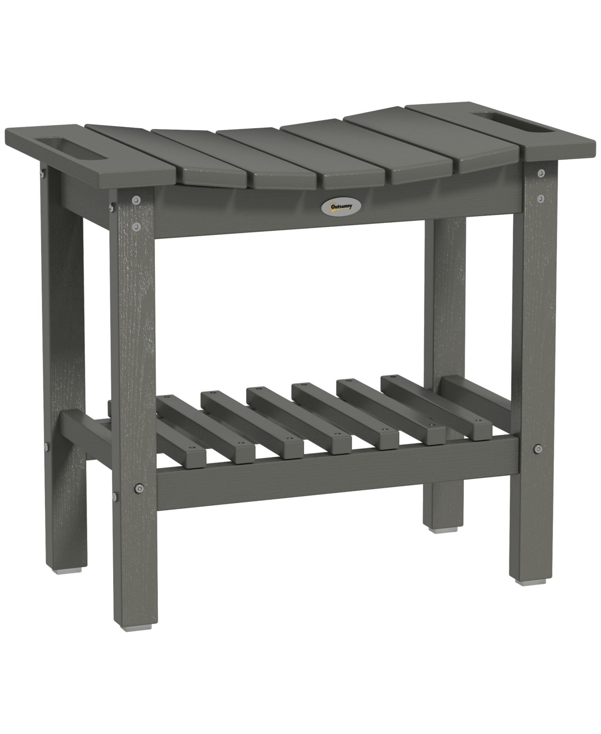 Click here for Outsunny 2-Tier Outdoor Side Table  Shower Bench w... prices