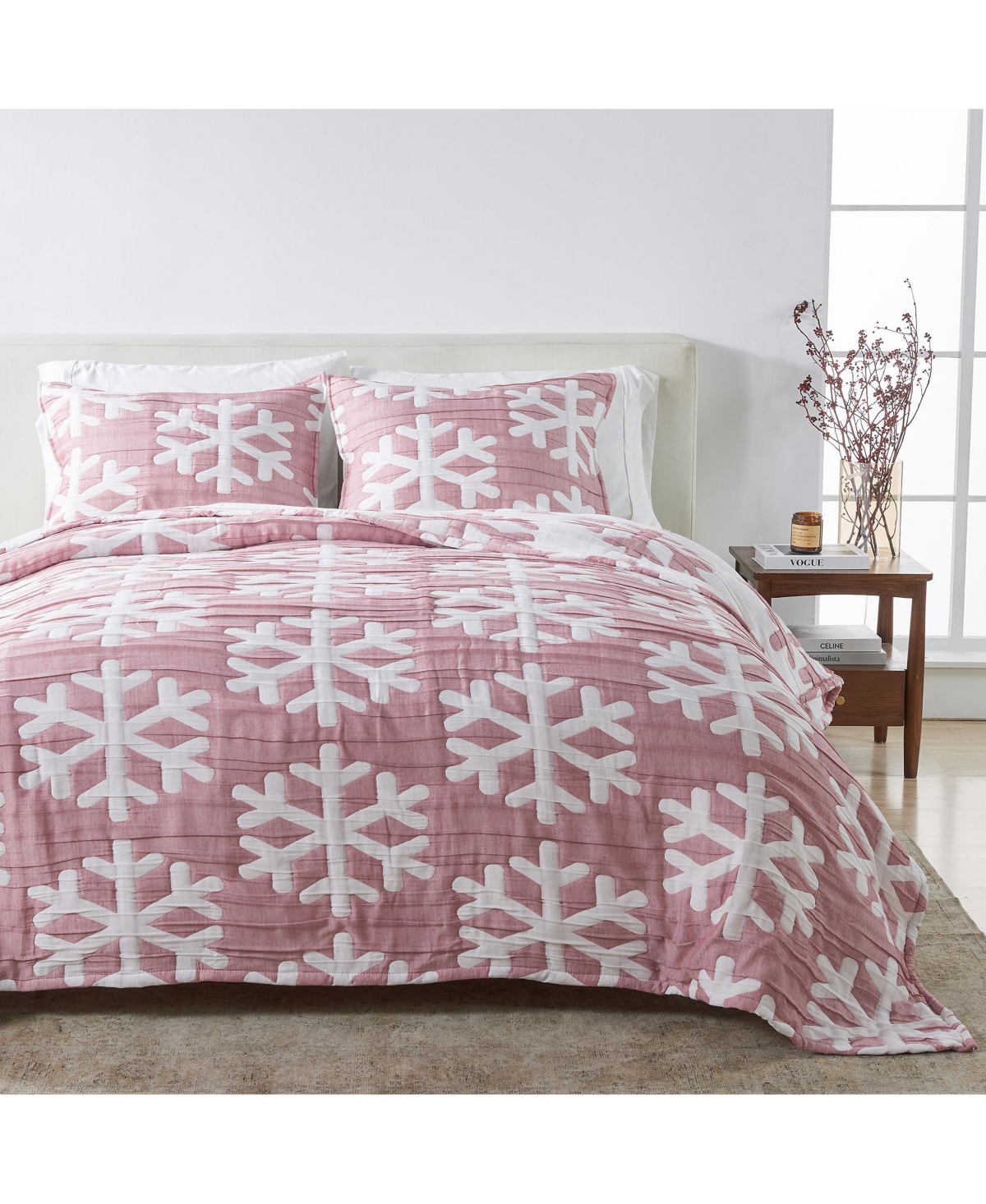 Click here for Linery & Co. Winter-Themed Snowflake Matelasse Qui... prices