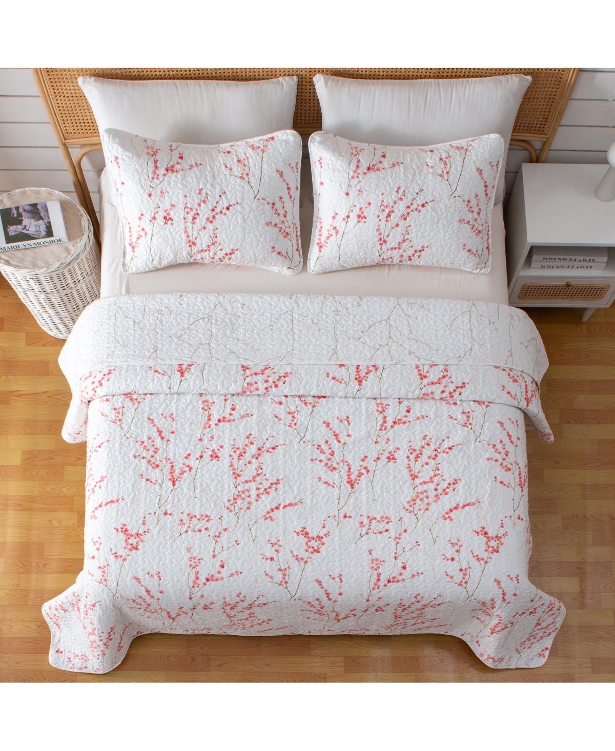 Click here for Linery & Co. Cherry Blossom Floral Microfiber Quil... prices