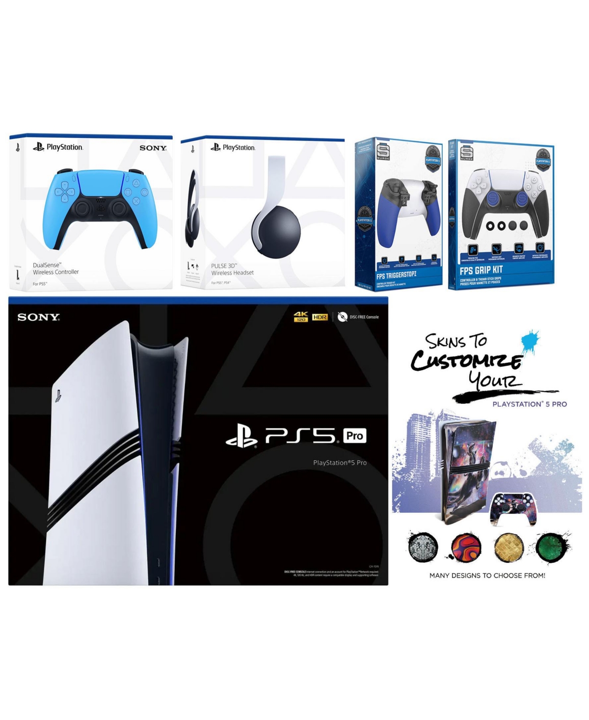 Click here for Sony Playstation 5 Pro Bundle with White Pulse Hea... prices