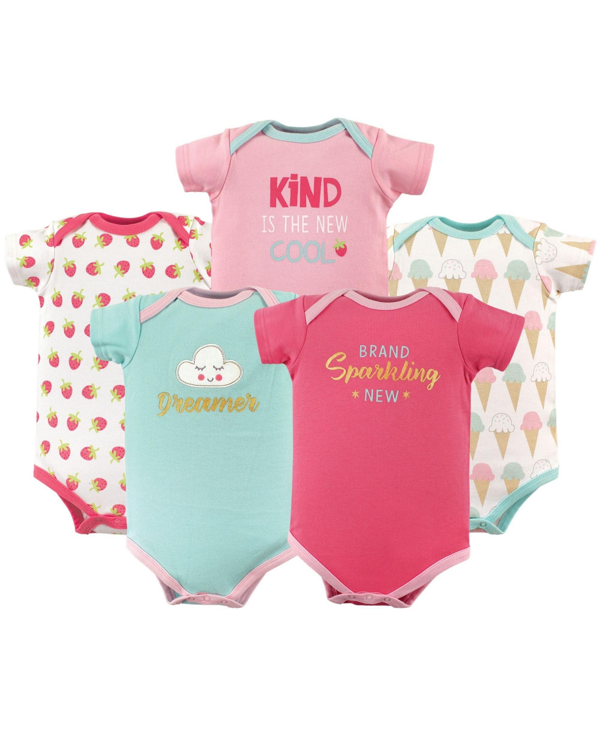 Click here for Luvable Friends Baby Girls 5Pk Bodysuits - Dreamer prices