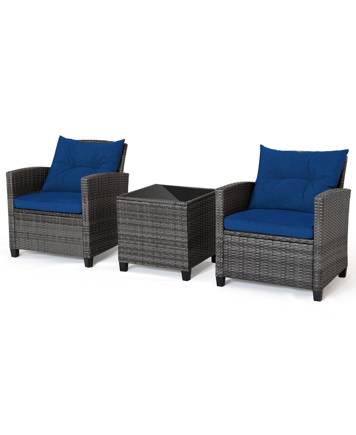 Click here for Gymax 3 Piece Patio Rattan Wicker Sofa Set w/ Cush... prices