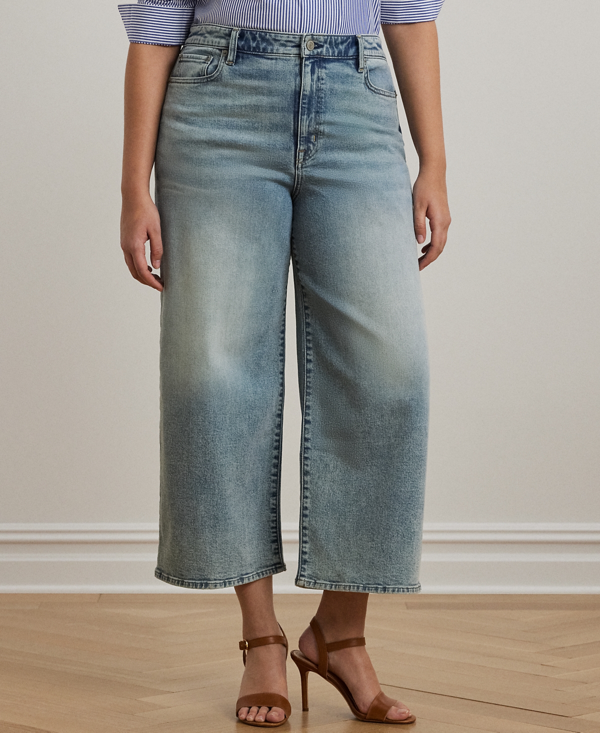 Click here for Lauren Ralph Lauren Plus Size High-Rise Wide-Leg C... prices