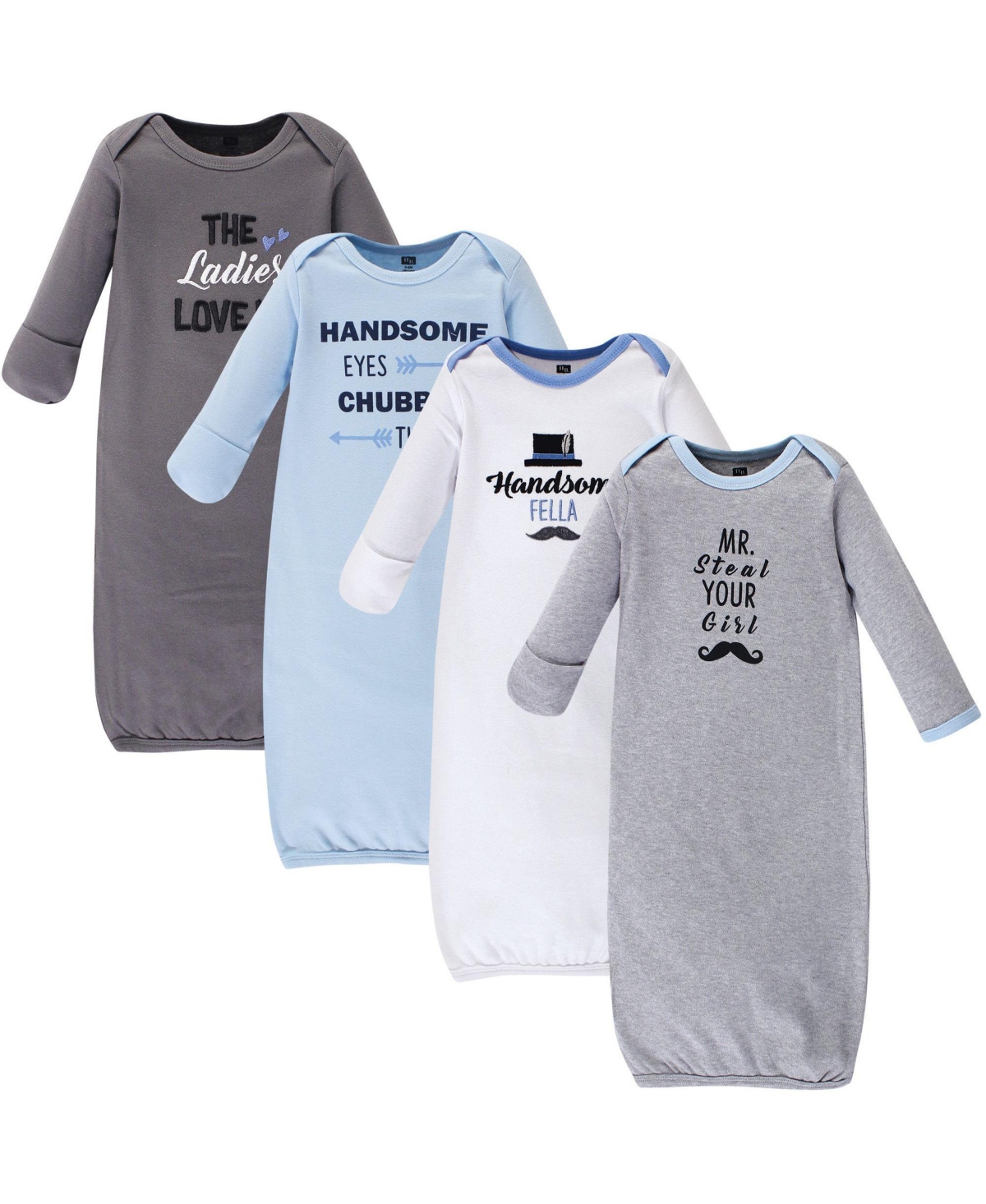 Click here for Hudson Baby Four-Piece Set of Interlock Gowns - Ha... prices