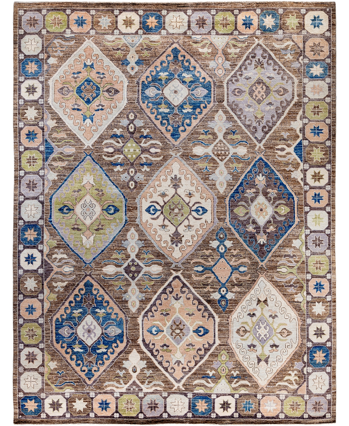 Adorn Hand Woven Rugs Colorful Oushak M1945 91x1110 Area Rug - Brown