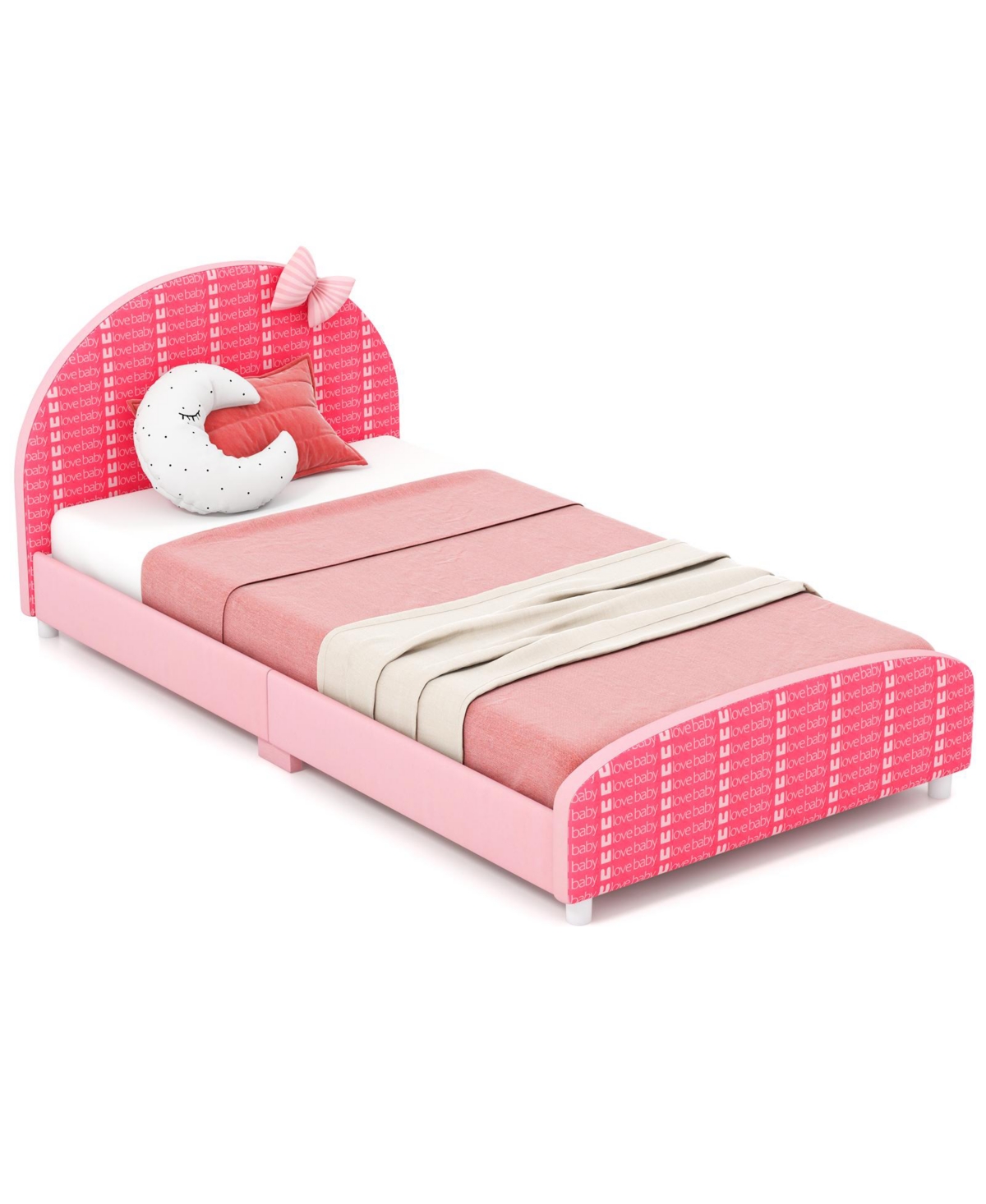Click here for Wood Upholstered Twin Bed Platform with Slat Suppo... prices