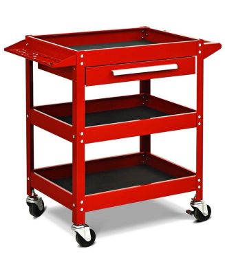 3-Tray Tool Cart with Drawer and 4 Universal Wheels - Macy's