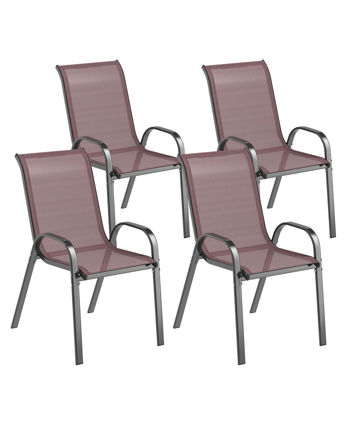 Click here for Outsunny Set of 4 Patio Dining Chairs  Stackable O... prices