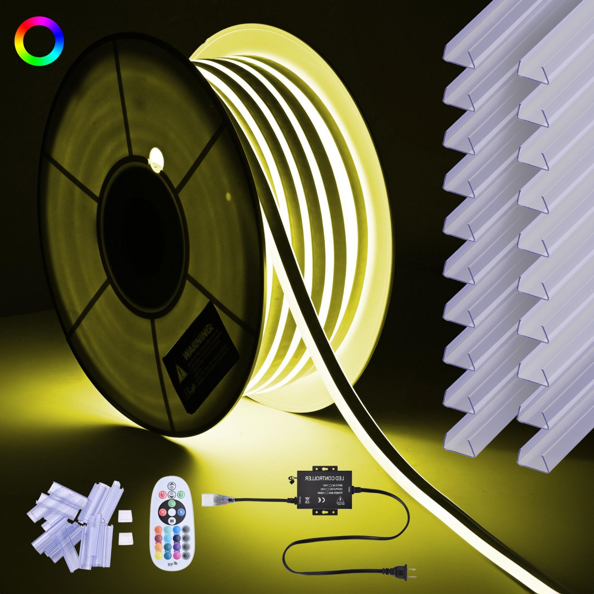 Click here for DELight 100FT Rgb Neon Rope Lights with 2" Pl... prices