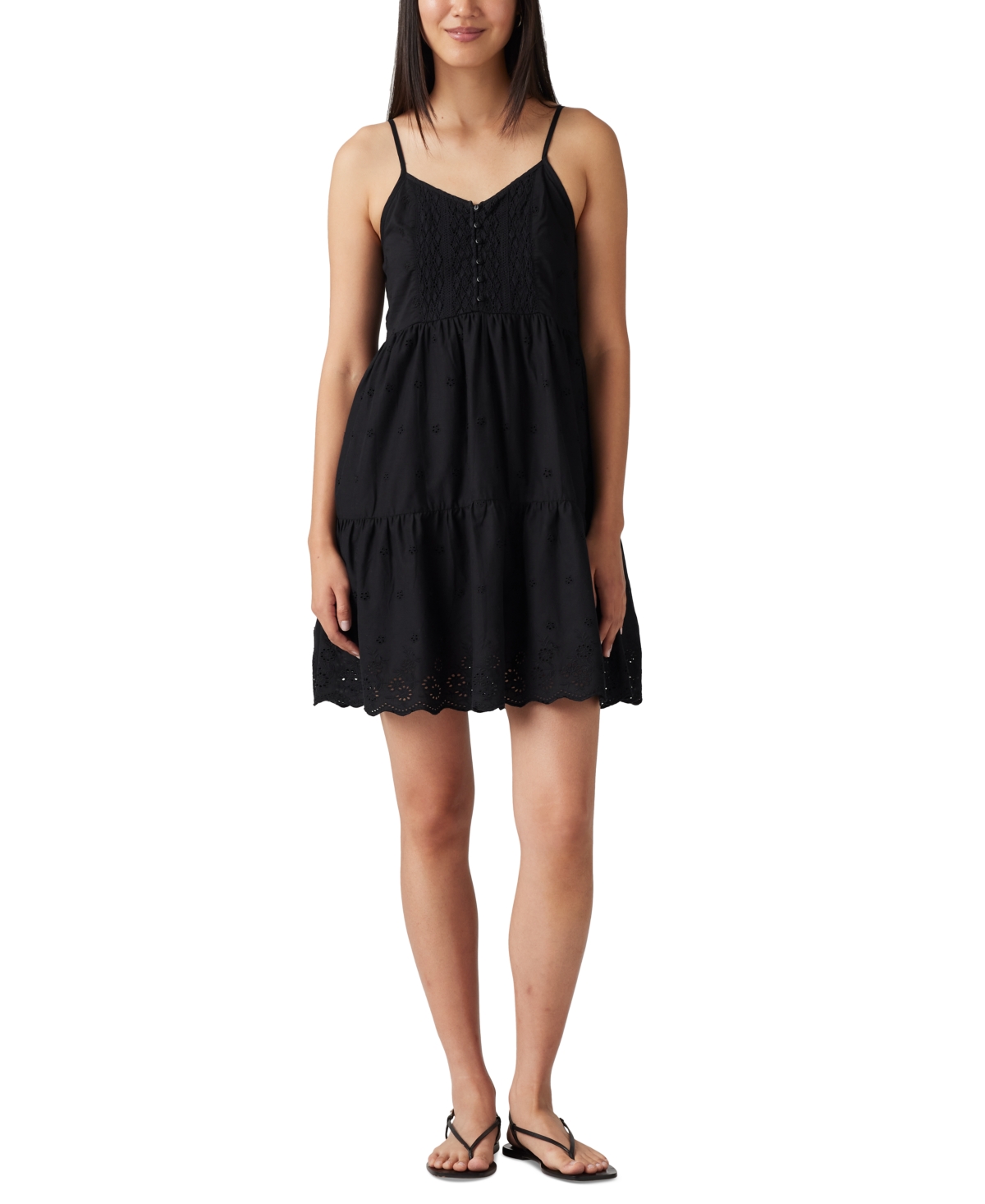 Click here for Levis Womens Cora Cotton Eyelet Mini Dress - Anthr... prices